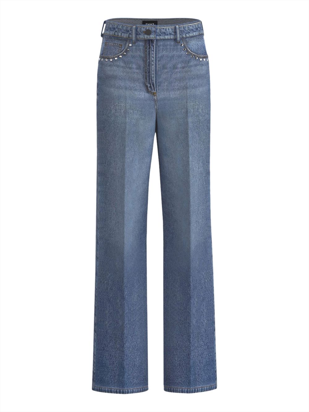 Jeans Wide Emme Marella Adorno da Donna - Denim | Zedstore