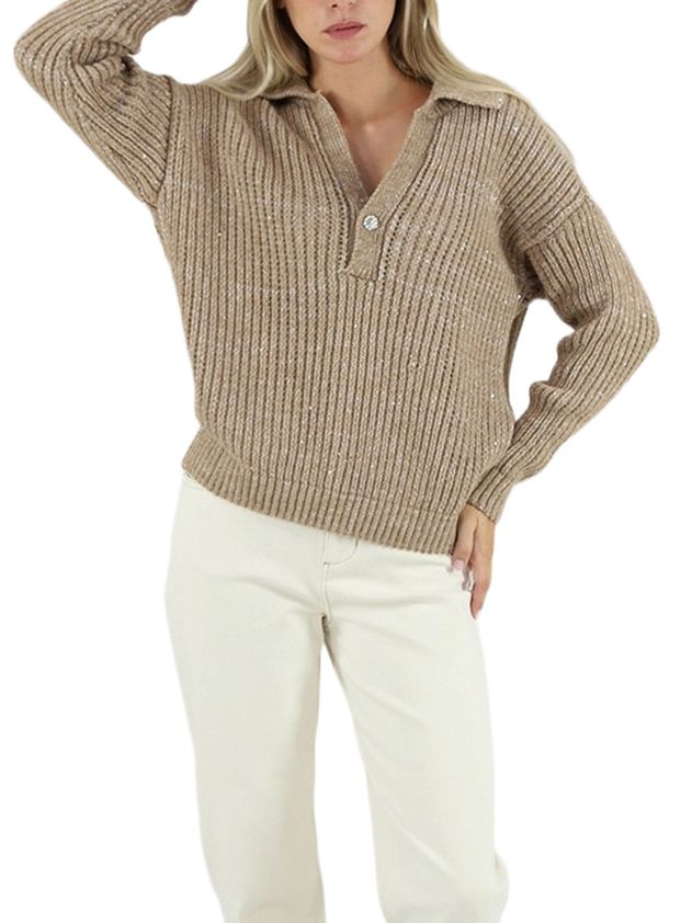 Maglia Kocca Almerigo da Donna - Beige | Zedstore